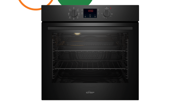 60cm multi-function 7 oven, black (CVE614DB) - Chef Australia