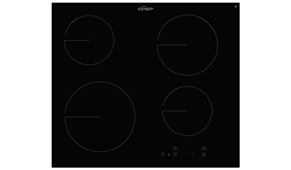 60cm 4 zone ceramic cooktop (CHC644BB) - Chef Australia