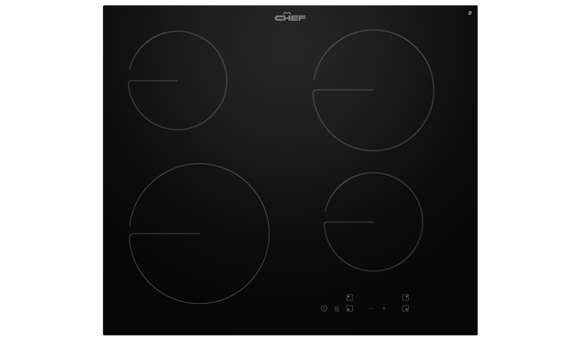 60cm 4 zone ceramic cooktop (CHC644BB) - Chef Australia